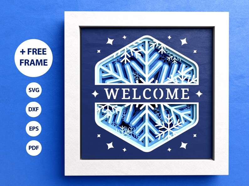 3D Snowflake Welcome Shadow Box Floral Svg 3D Mandala - Etsy