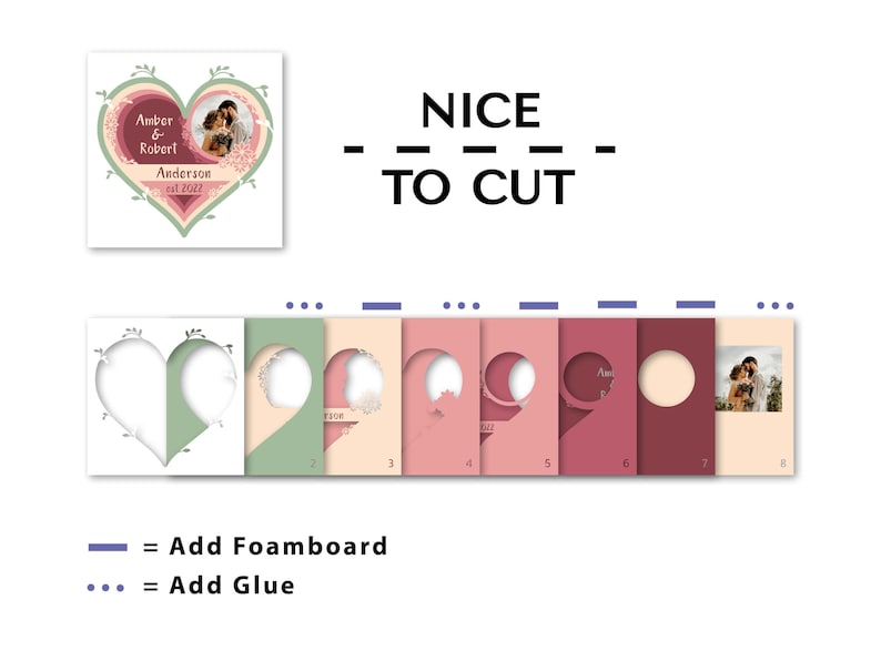 3D Customizable Wedding Shadow Box Custom Name Shadow Box - Etsy