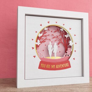 3D Couple Shadow Box Valentines Day Shadow Box Layered Paper - Etsy