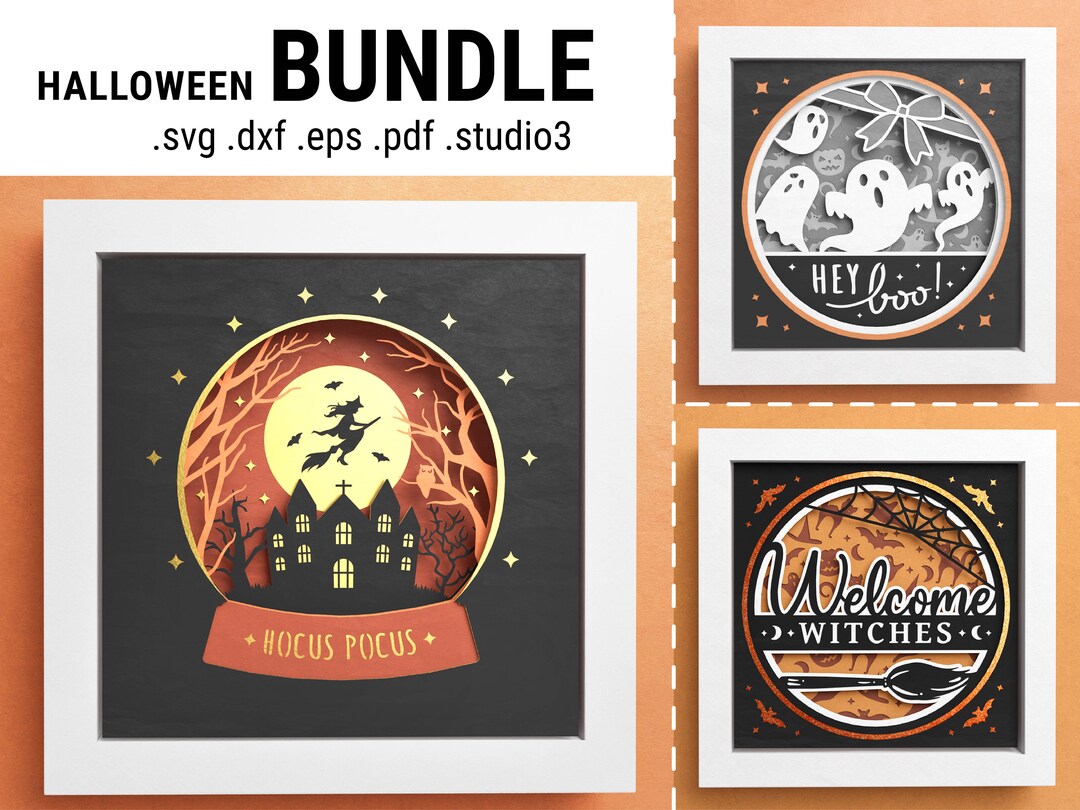 3D Halloween Shadow Box Bundle, Welcome Witches, Hocus Pocus Shadow Box ...