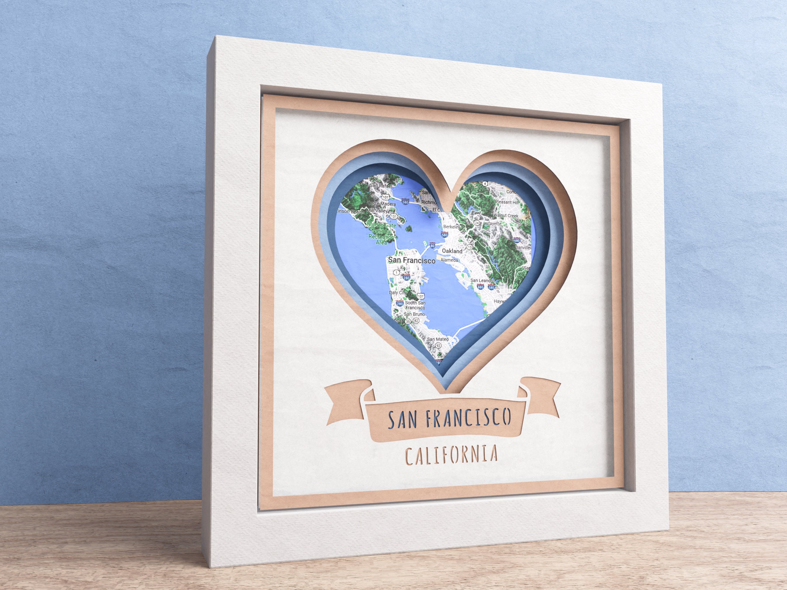 3D Custom Map Shadow Box City Map 3D SVG Personalized Map - Etsy