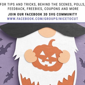 3D Halloween Gnome Shadow Box, Spooky Gnome With Spiders and Bats ...