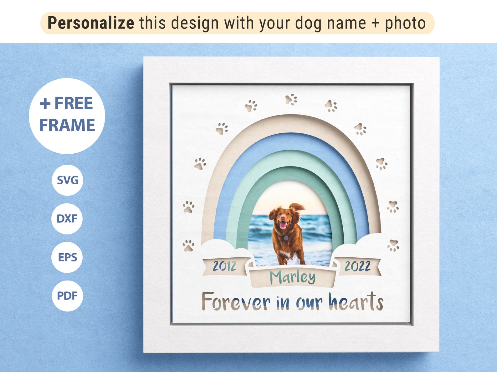 3D Custom Pet Memorial Shadow Box Personalized Dog - Etsy Australia