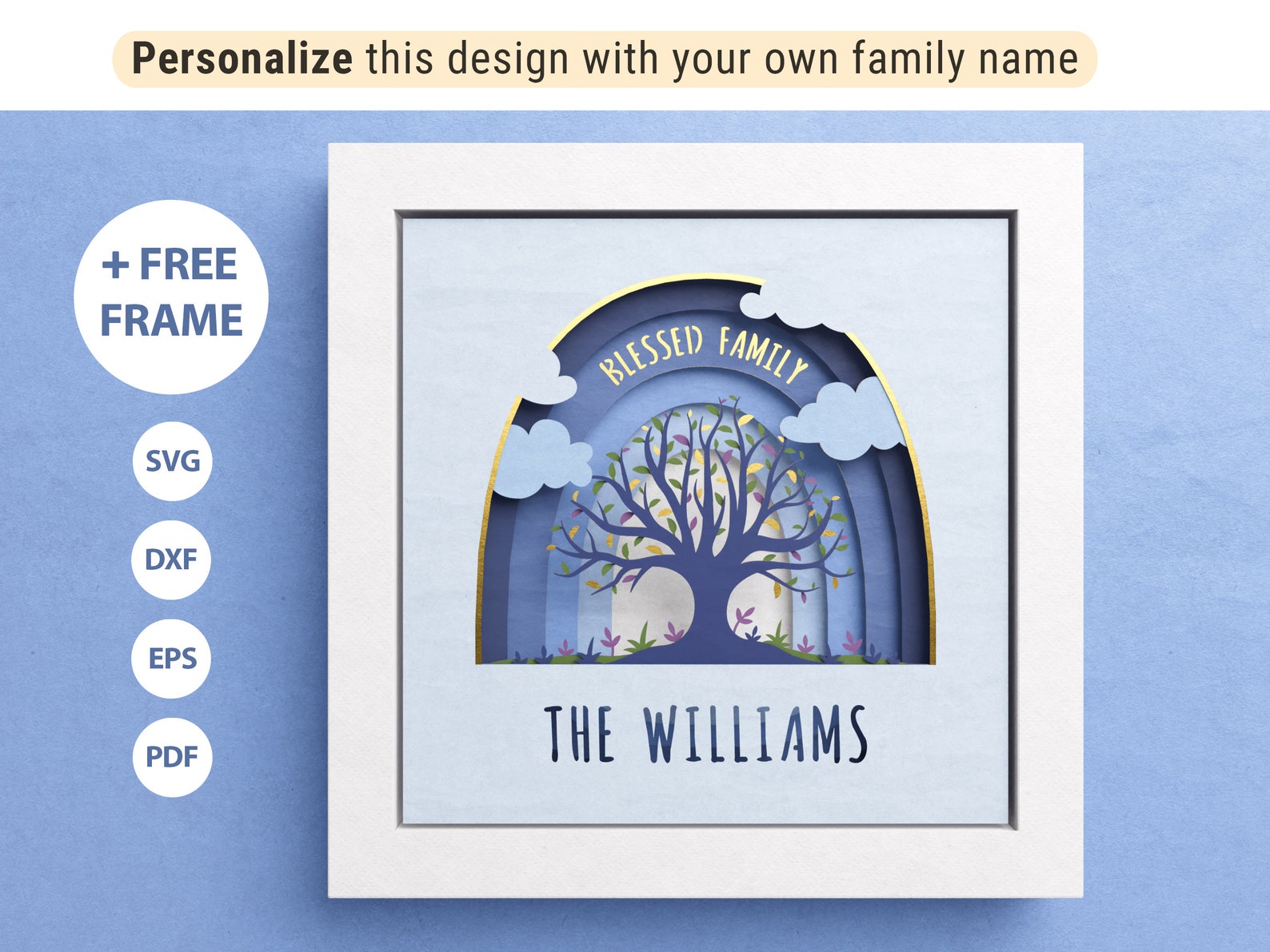 3D Family Tree Shadow Box With Custom Names Layered Paper - Etsy