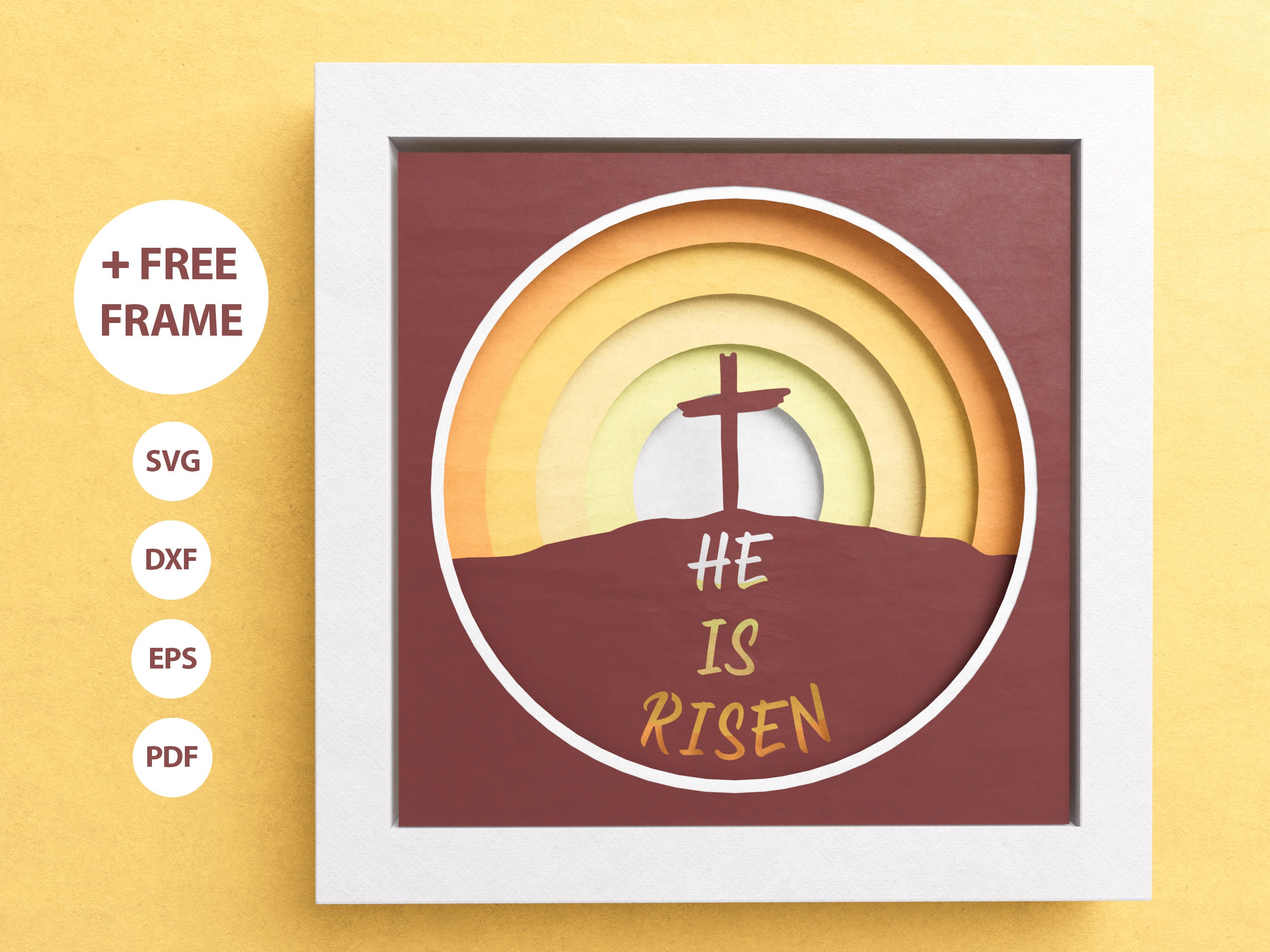 3D He is Risen Shadow Box Easter Rainbow SVG Layered Paper - Etsy