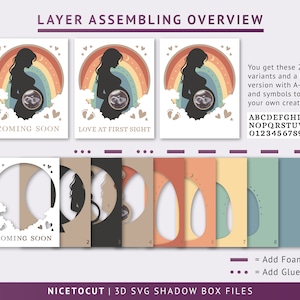 3D Pregnancy Shadow Box, 8 X 10 Baby Birth Shadow Box, Love at First ...