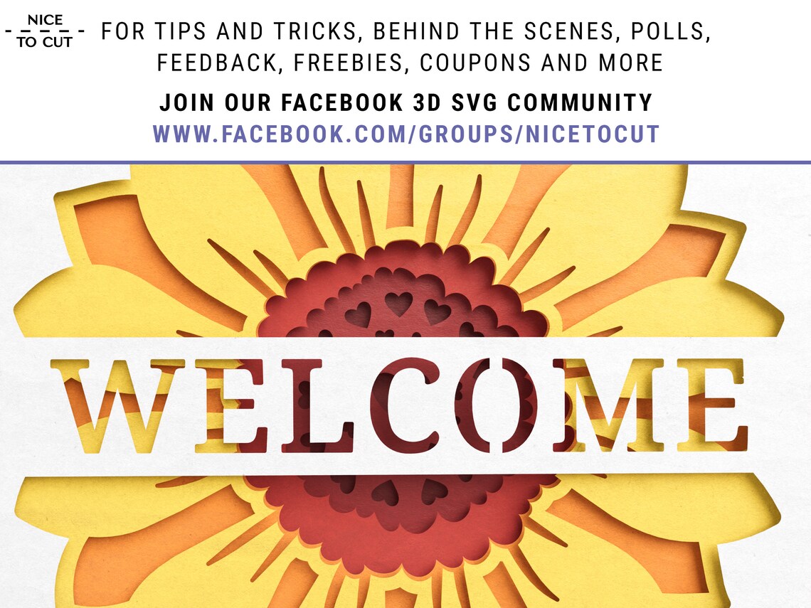 3D Sunflower Welcome Shadow Box Floral Svg 3D Mandala - Etsy