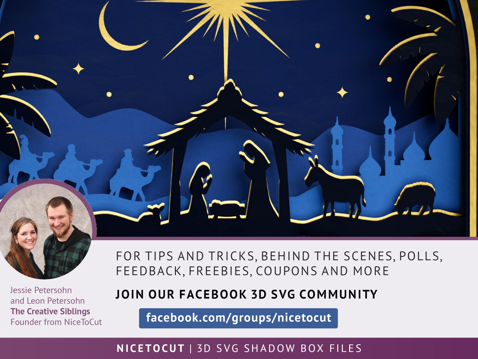 3D Nativity Scene Shadow Box Christmas Shadow Box SVG - Etsy