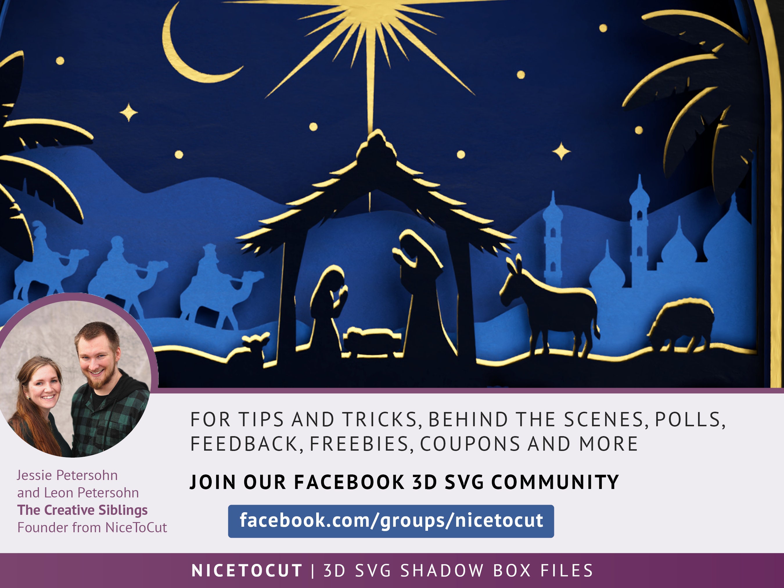 3D Nativity Scene Shadow Box Christmas Shadow Box SVG - Etsy
