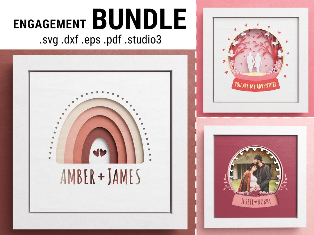 3D Engagement Shadow Box, Wedding Shadow Box, Layered Paper Art, Gifts ...