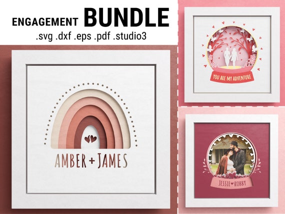 3D Engagement Shadow Box Wedding Shadow Box Layered Paper | Etsy