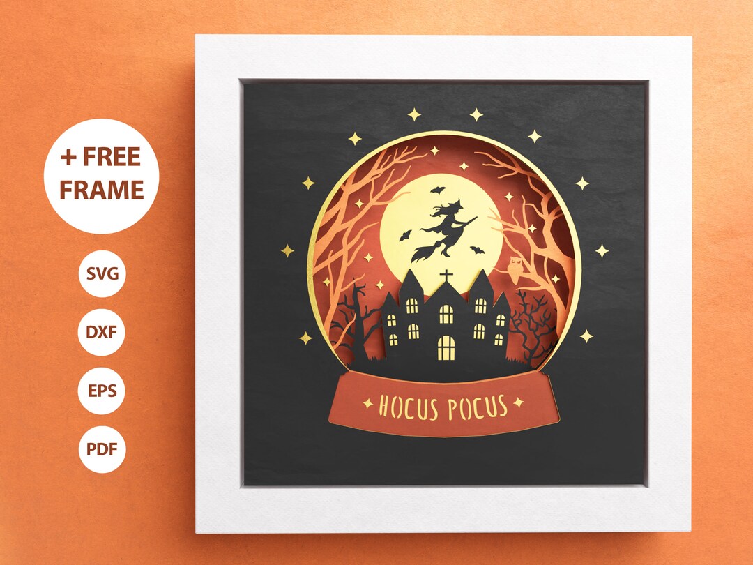 3D Hocus Pocus Witch Shadow Box, Halloween 3D SVG, Witch Shadow Box ...