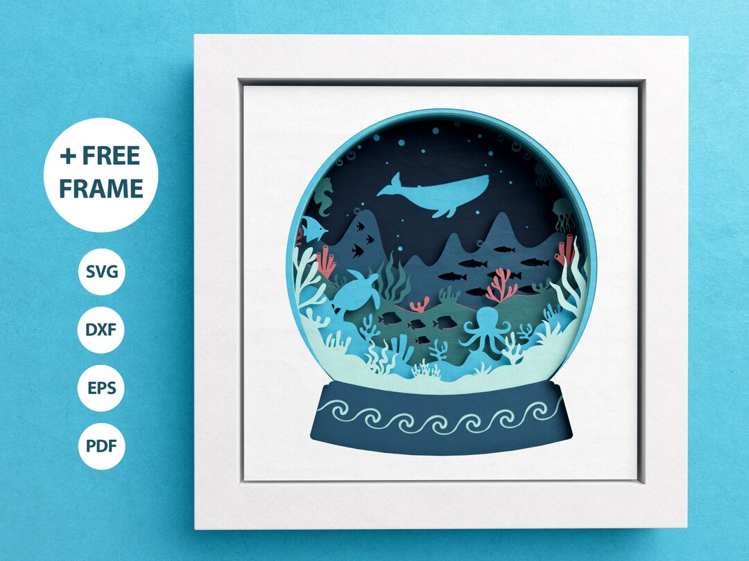 3D Ocean Shadow Box Sea Life Shadow Box Underwater Animals - Etsy