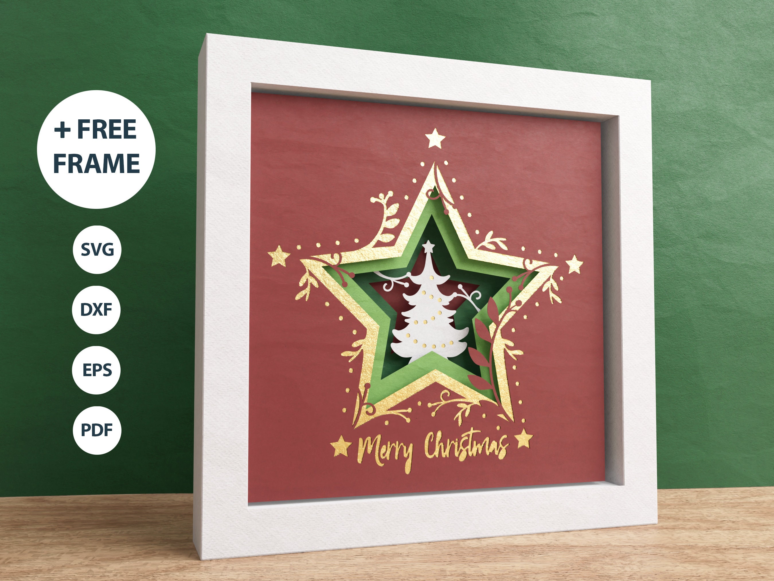 3D Shadow Box Bundle, Christmas Star Svg Set, Gnome 3D Svg, Christmas ...