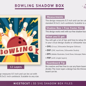 3D Bowling Shadow Box, Sport 3D SVG, Fathers Day 3D SVG, Hobby Shadow ...