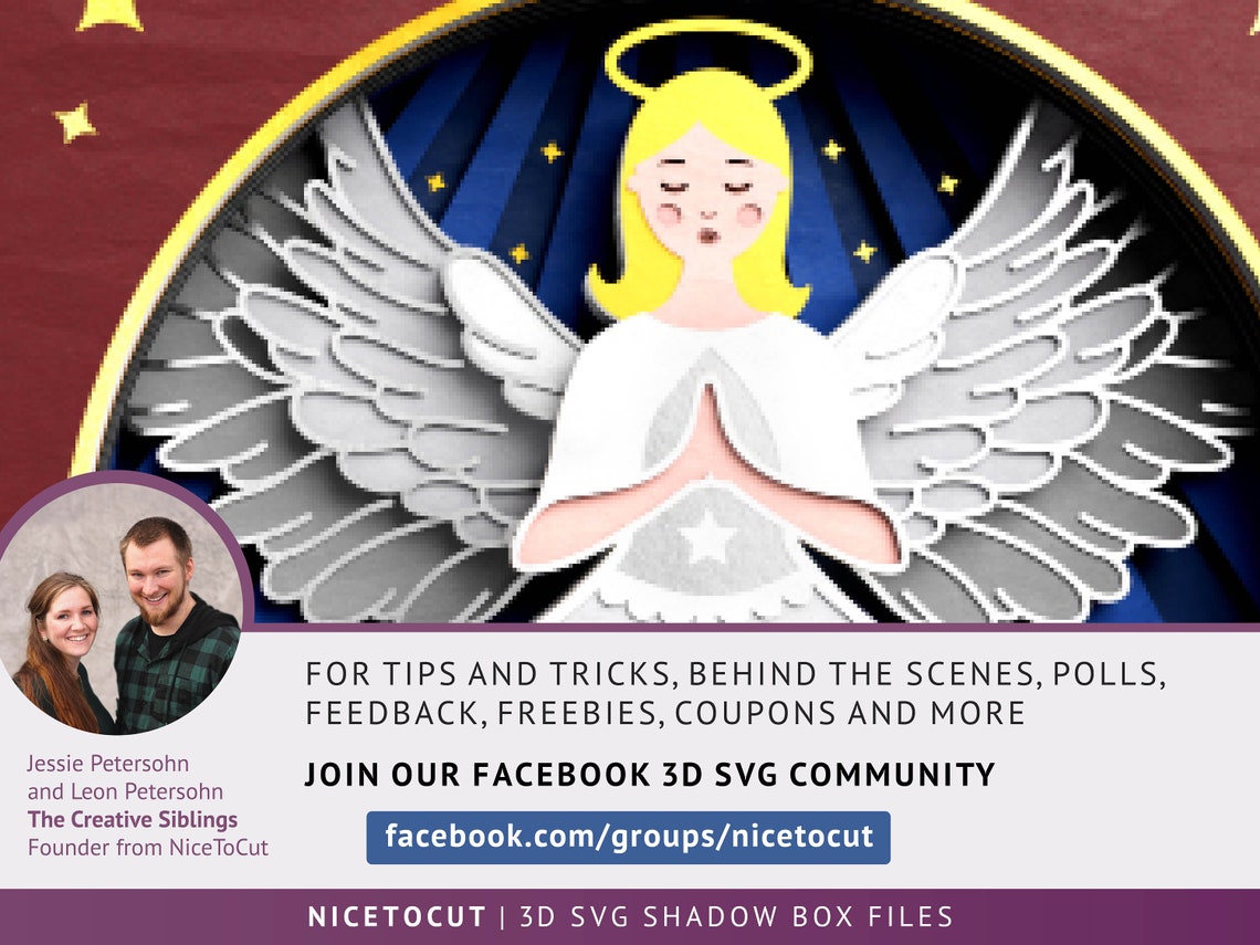 3D Angel Shadow Box Praying Angel 3D SVG Christian Gifts - Etsy