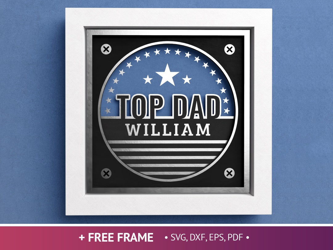 3D TOP DAD Shadow Box With Custom Name, Mechanical Gift, Fathers Day ...