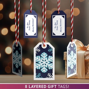 Christmas Gift Tags Papercut SVG, Gingerbread Men, Snowflake ...