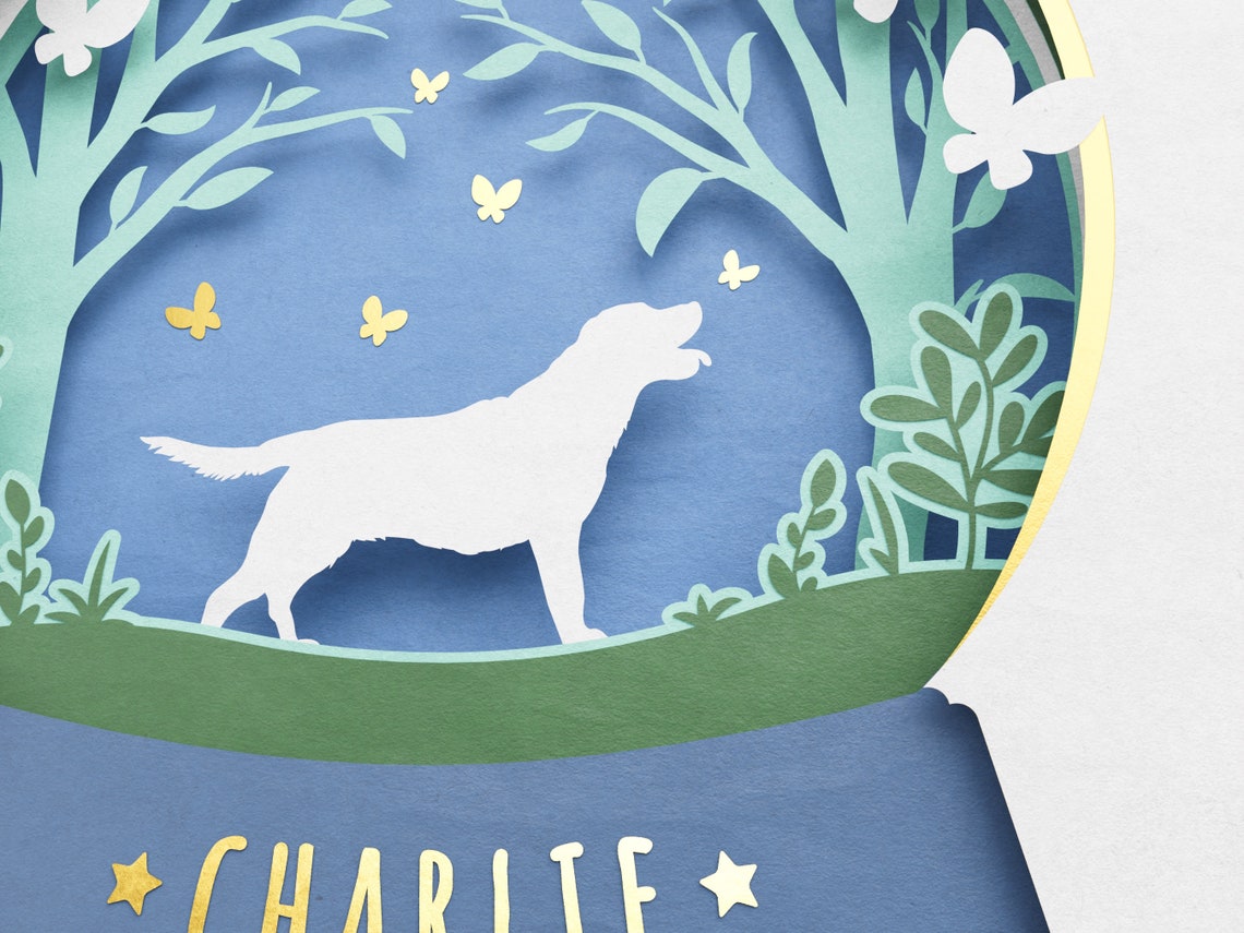 Labrador Shadow Box Personalized SVG 3D Papercut Template - Etsy