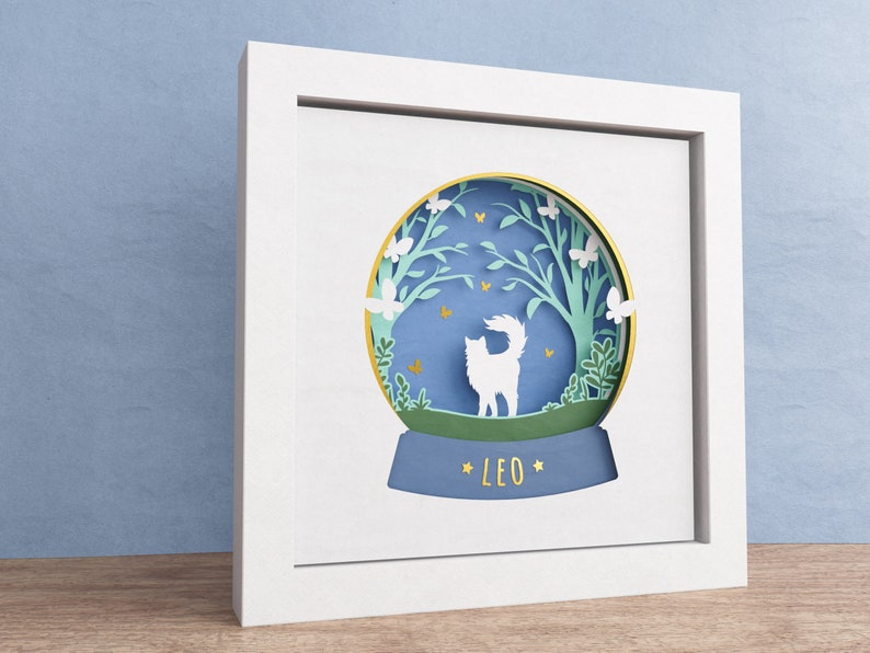 Cat Shadow Box Custom Layered Paper Art Papercut Template - Etsy