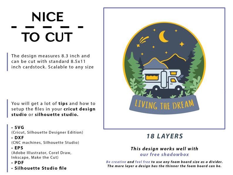 3D Camper Shadow Box, Adventure Shadow Box, Layered Paper Art, for ...