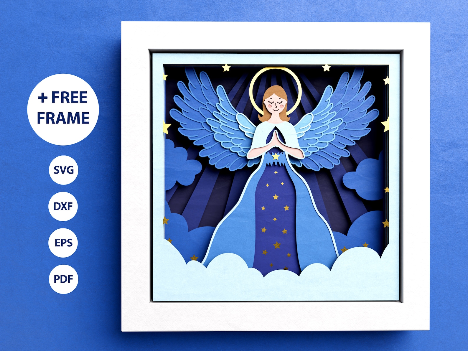 3D Angel Shadow Box, Praying Angel 3D SVG, Christian Gifts, Christmas ...