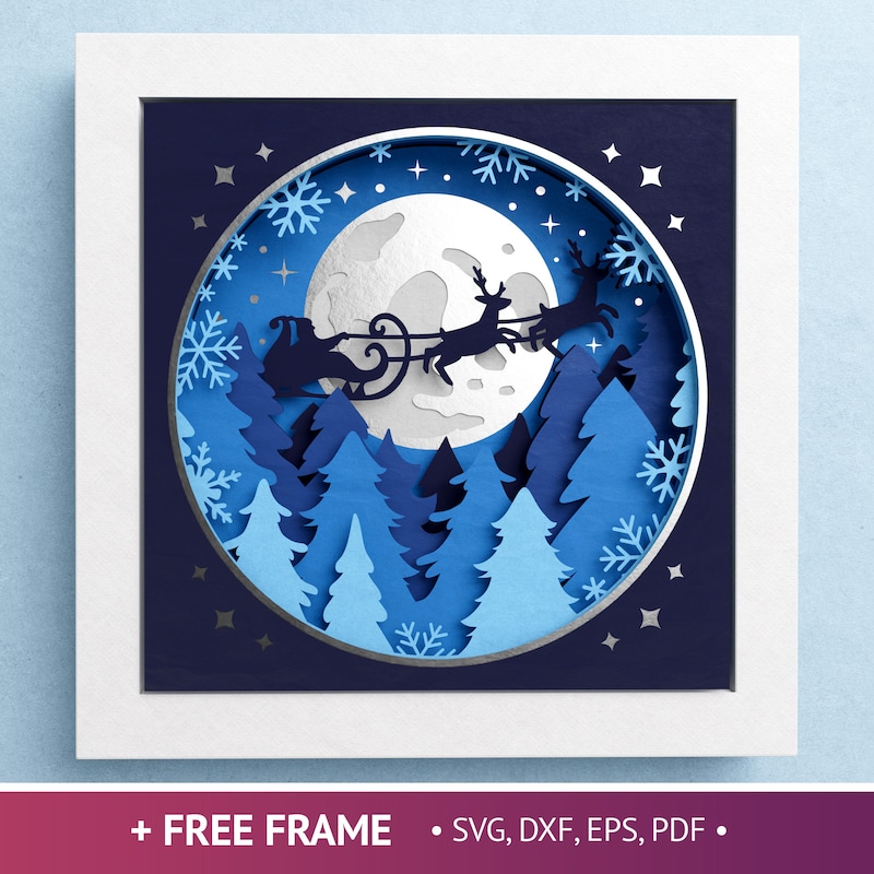 Shadow Box Svg Christmas - Etsy