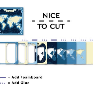 3D World Map Shadow Box, Ocean Svg, 3D Mandala, World Map Wall Art ...