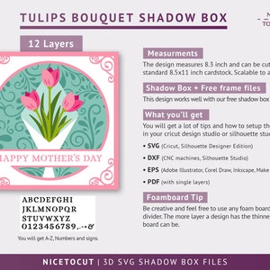 3D Mothers Day Shadow Box With Tulips, Flowers Shadow Box, Layered ...