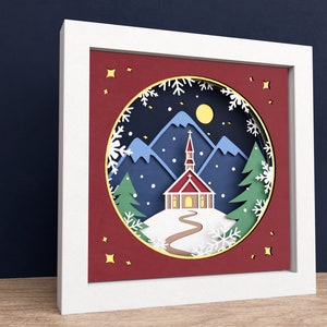 3D Christmas Shadow Box Bundle, Santa Shadow Box SVG, Christmas Layered ...