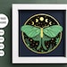 3D Luna Moth Shadow Box, Animal Shadow Box SVG, Mystical Moth Papercut ...