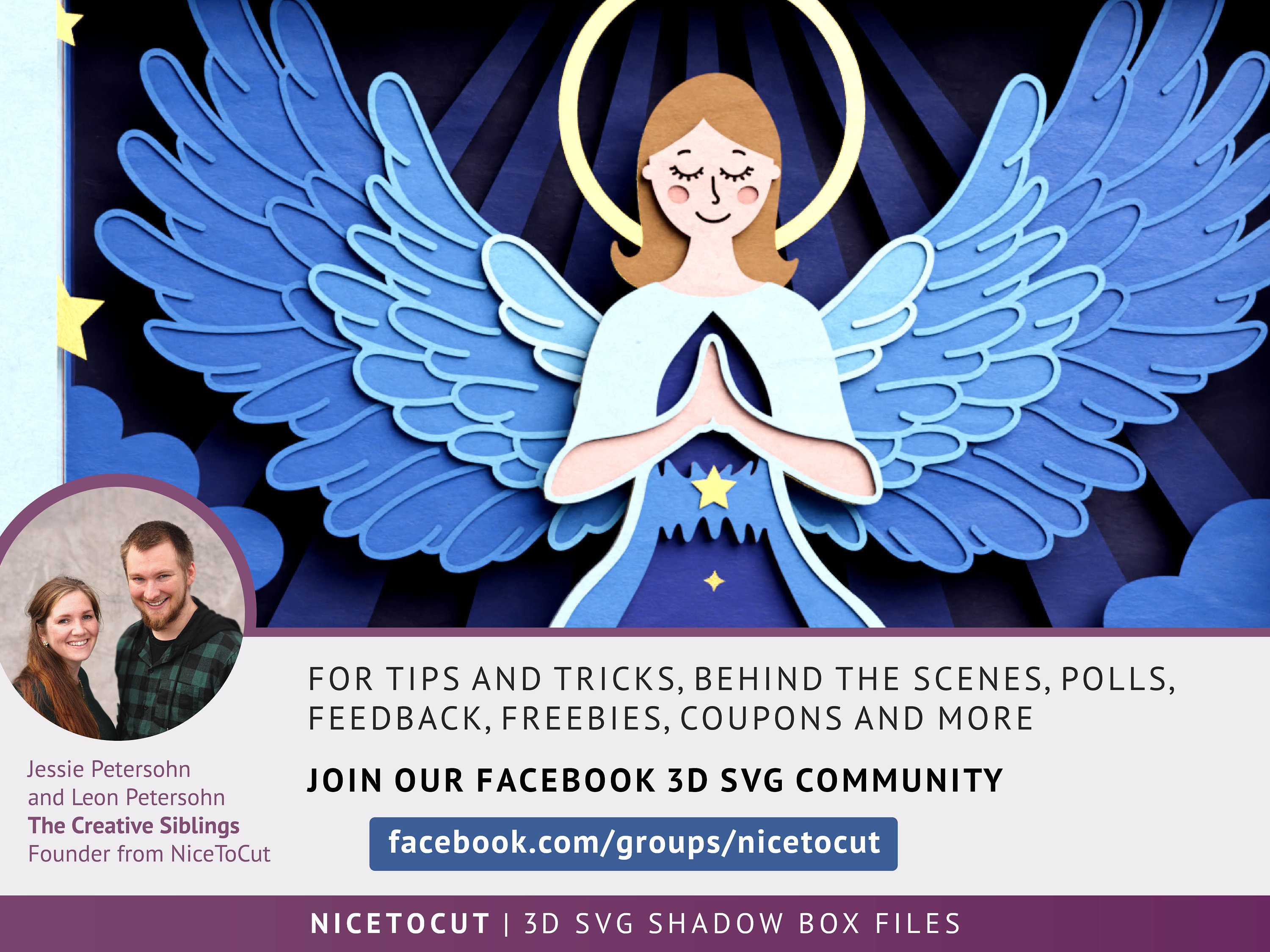 3D Angel Shadow Box, Praying Angel 3D SVG, Christian Gifts, Christmas ...