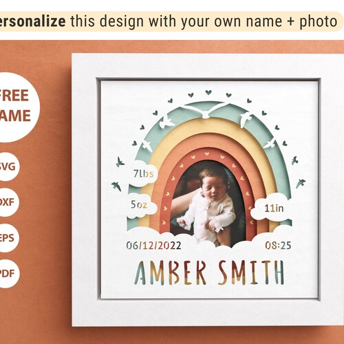 3D Customizable Baby Stats Shadow Box Baby Birth Shadow Box - Etsy