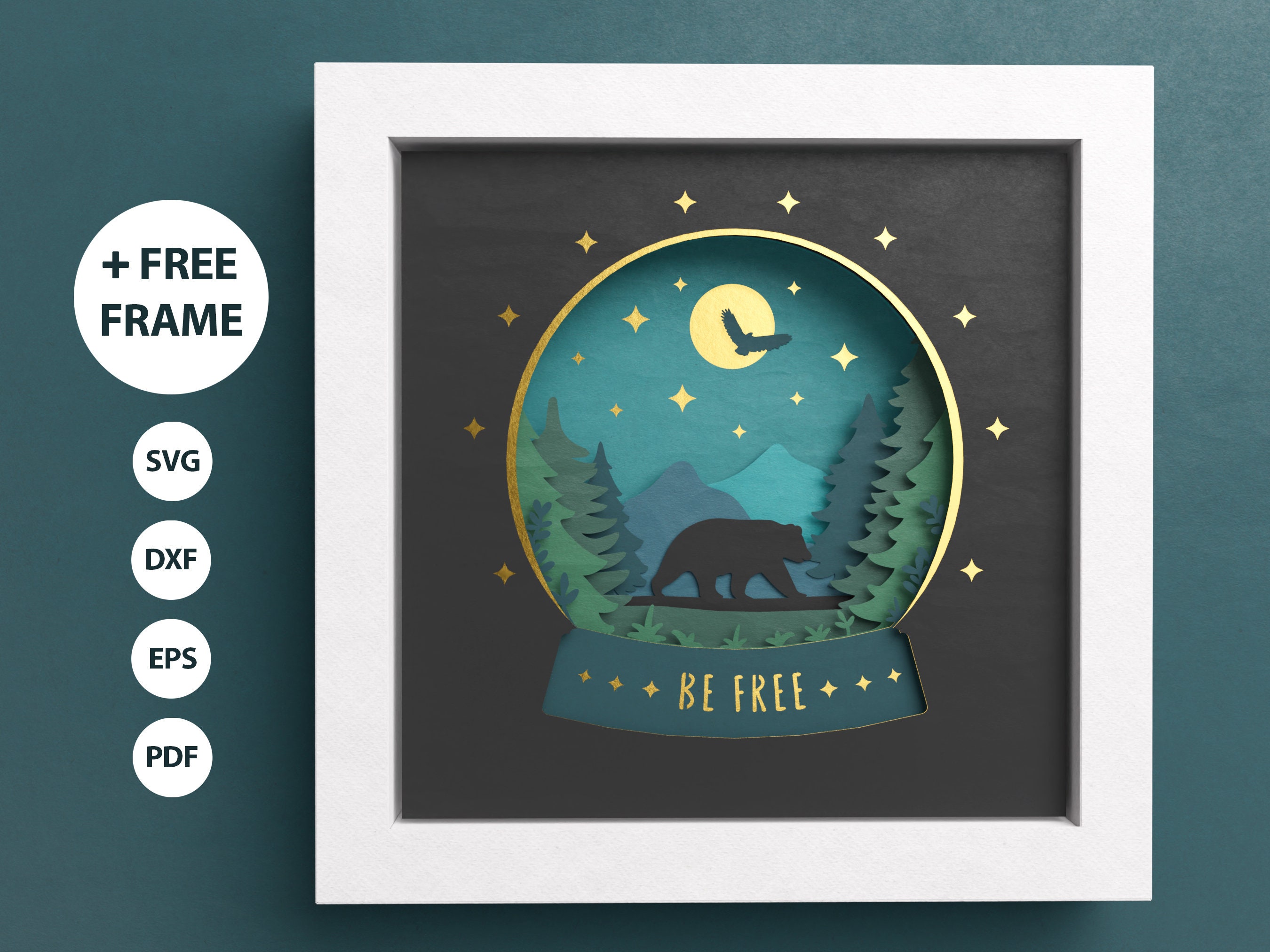 3D Bear Shadow Box Animal Svg 3D Mandala Snowglobe Shadow - Etsy Australia