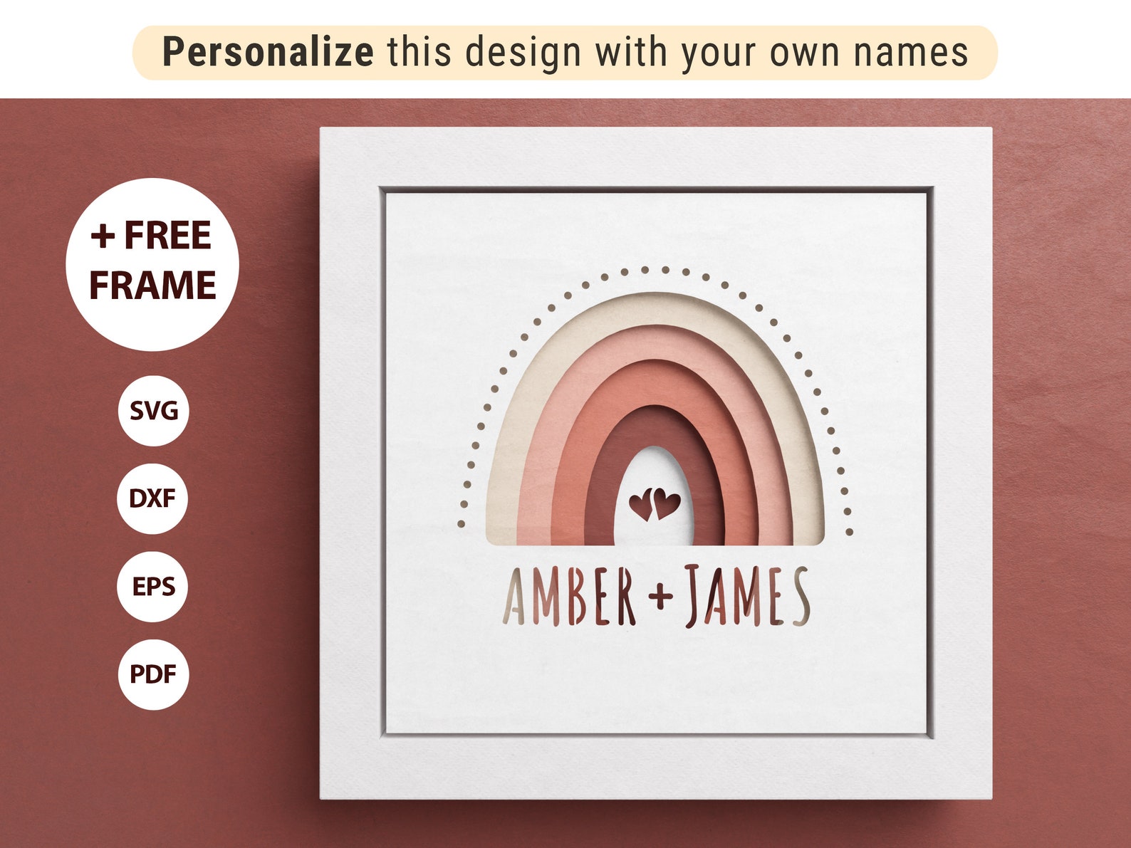 3D Valentines Day Shadow Box Bundle 3D Heart Boho Rainbow - Etsy Canada