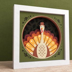 3D Thanksgiving Turkey Shadow Box, Floral Svg, 3D Mandala, Christmas ...
