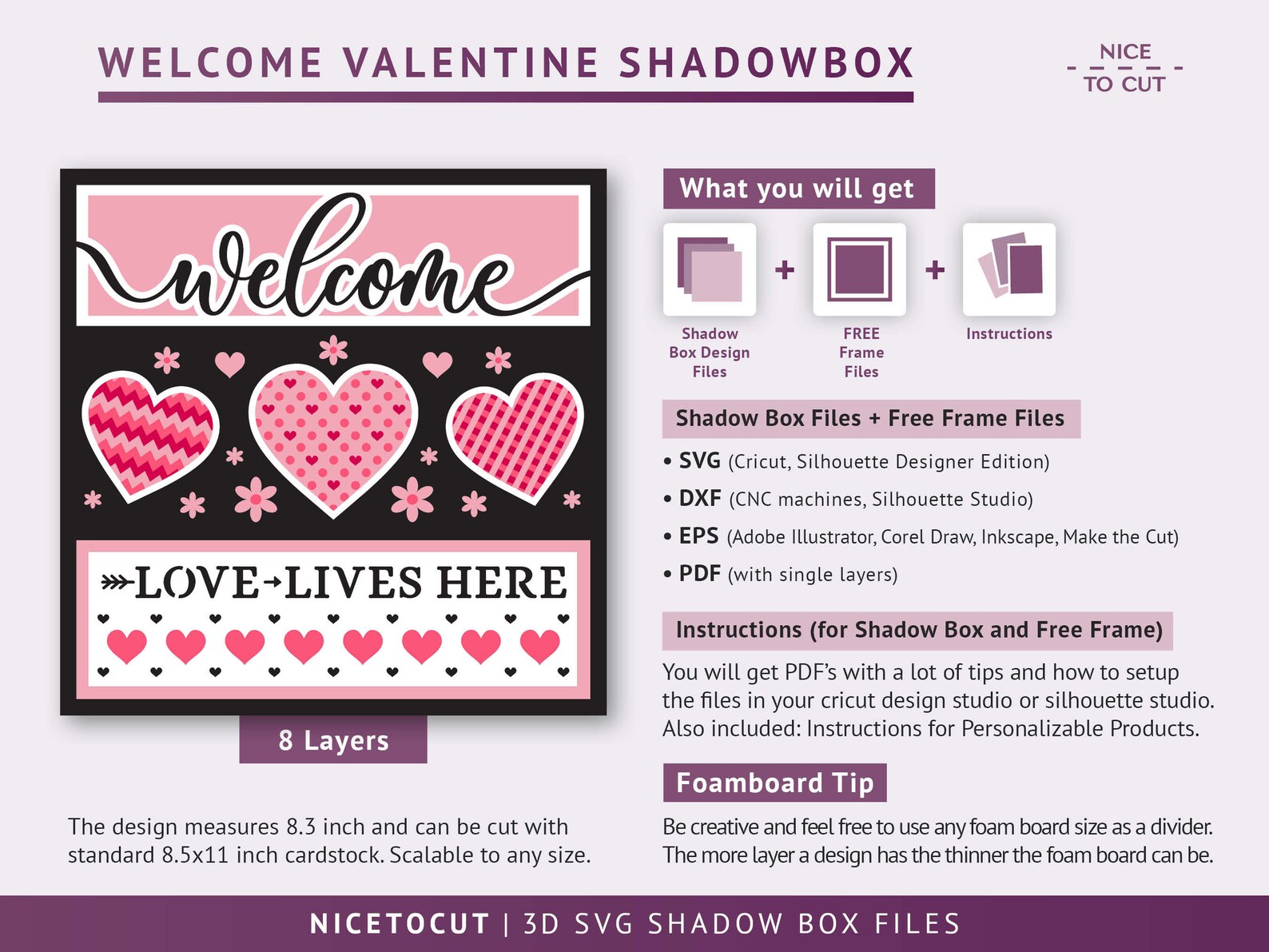 3D Love Lives Here Shadow Box, Welcome Sign, Valentines Day Heart ...