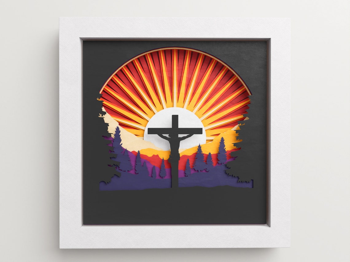 3D Jesus Crucifix Shadow Box Religious Svg Crucifixion of - Etsy