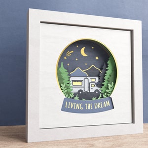 3D Camper Shadow Box, Adventure Shadow Box, Layered Paper Art, for ...