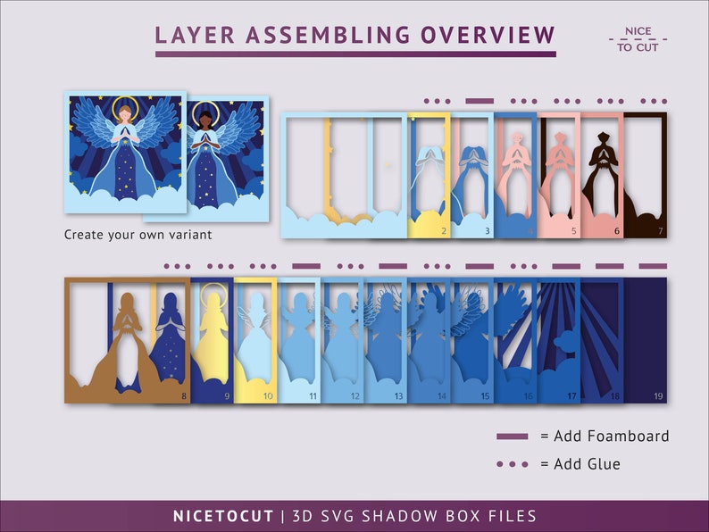 3D Angel Shadow Box, Praying Angel 3D SVG, Christian Gifts, Christmas ...