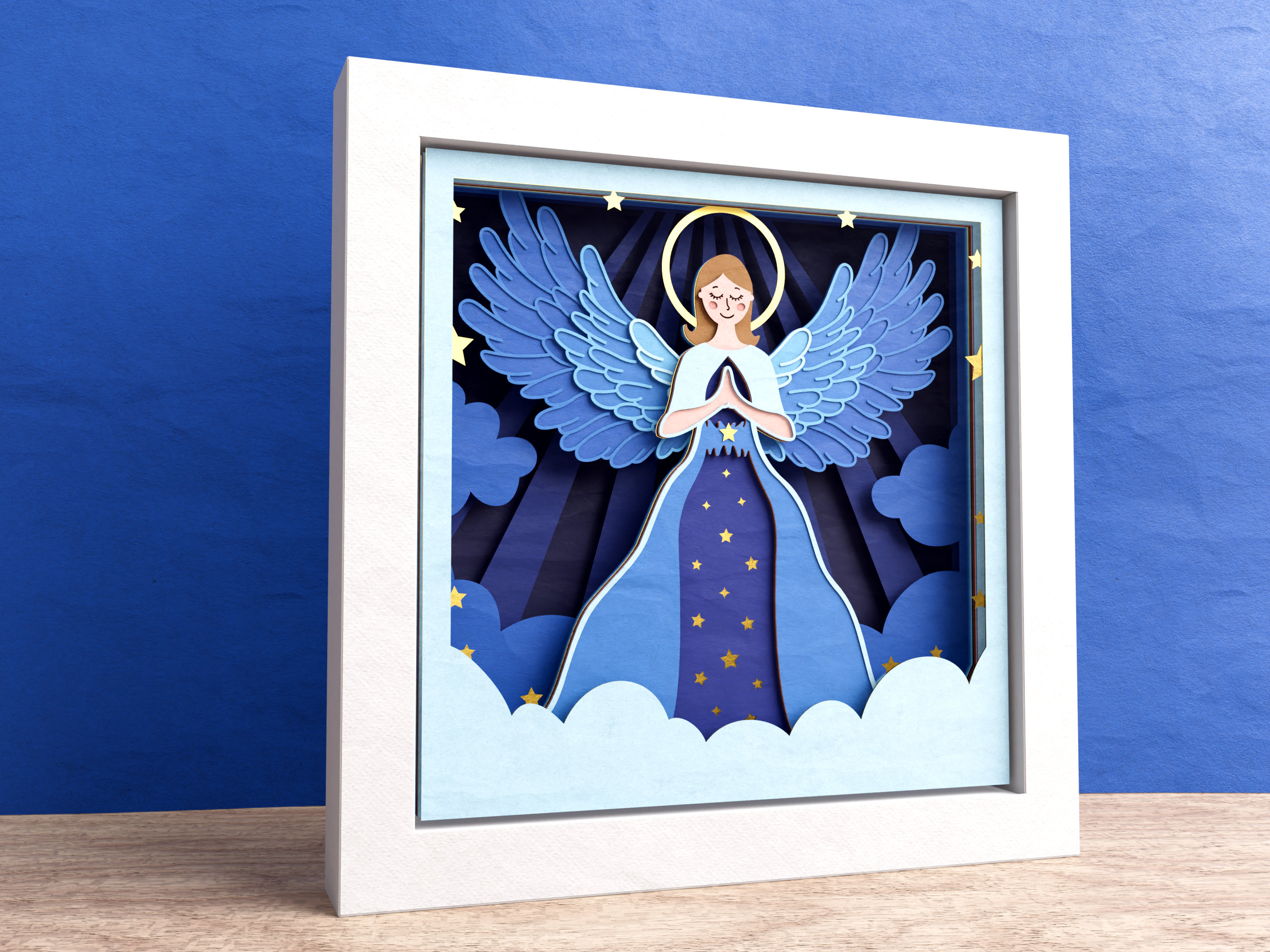 3D Angel Shadow Box Praying Angel 3D SVG Christian Gifts - Etsy