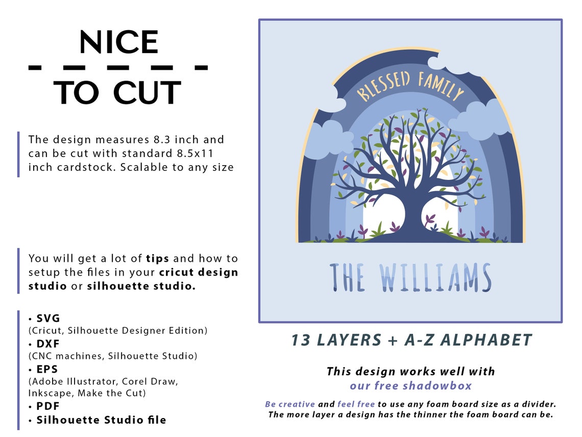 3D Family Tree Shadow Box With Custom Names Layered Paper - Etsy