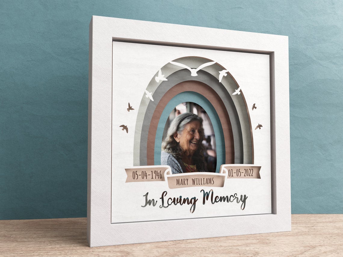3D Memorial Shadow Box With Custom Photo, in Loving Memory, Memorial ...