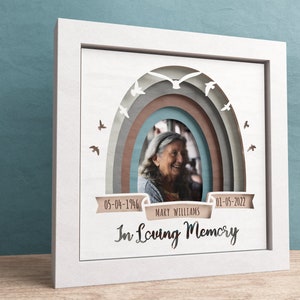 3D Memorial Shadow Box With Custom Photo, in Loving Memory, Memorial ...