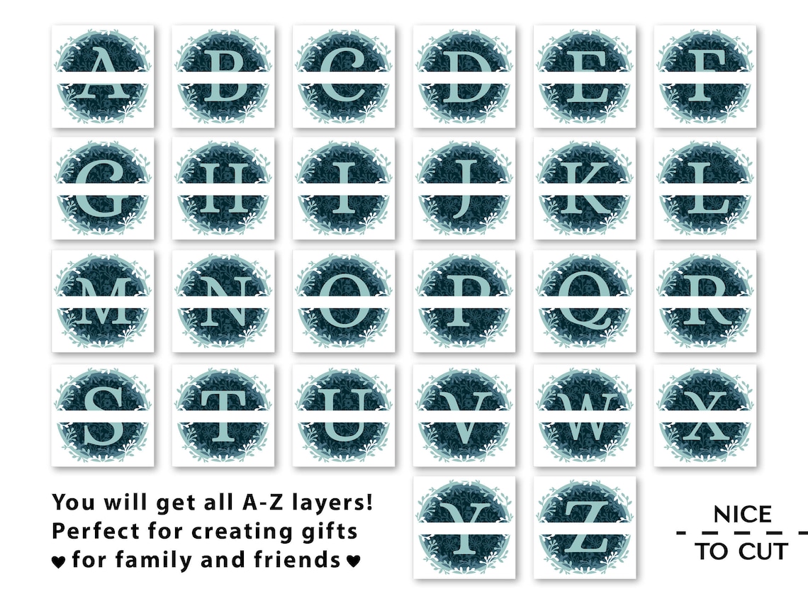 3D Split Monogram A-Z Shadow Box Custom Name Alphabet Family - Etsy