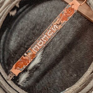 Western Tooled Leather Pacifier Clip - Etsy
