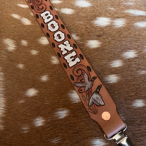 Western Tooled Leather Pacifier Clip - Etsy