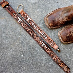 Western Tooled Leather Pacifier Clip - Etsy