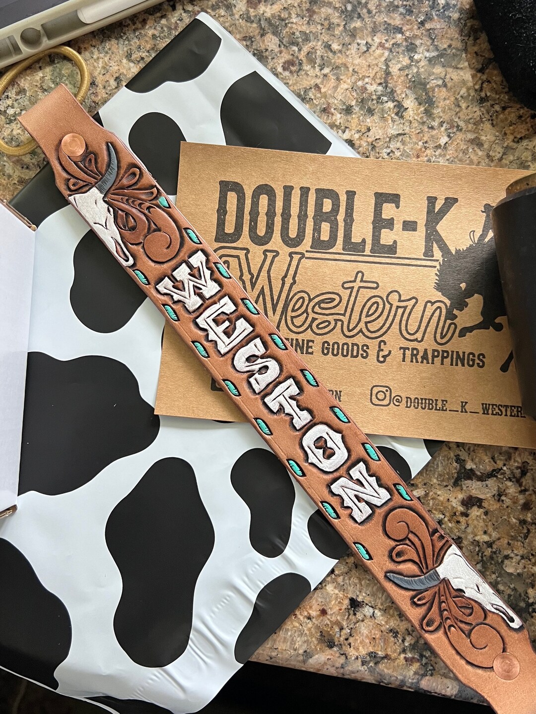 Western Tooled Leather Pacifier Clip - Etsy