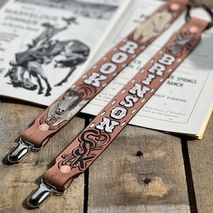 Western Tooled Leather Pacifier Clip - Etsy